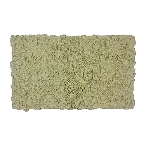 Home Weavers Inc Bellflower Quick Dry 21X34 Inch Bath Rug  One Size  Green