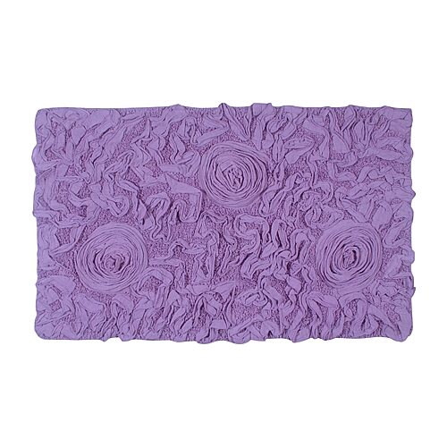Home Weavers Inc Bellflower Quick Dry 21X34 Inch Bath Rug  One Size  Purple