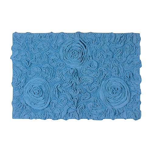 Click here for Home Weavers Bell Flower Bath Rug  21 x 34 - Sky B... prices