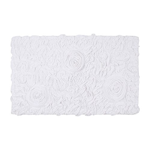 Home Weavers Bell Flower Bath Rug  21 x 34 - White