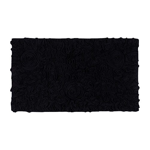Click here for Home Weavers Bell Flower Bath Rug  24 x 40 - Black prices