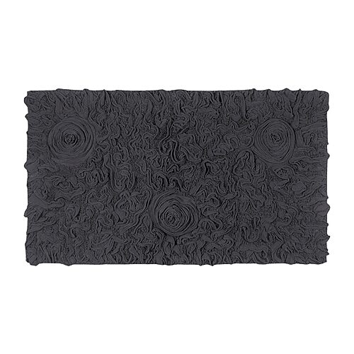 Home Weavers Bell Flower Bath Rug  24 x 40 - Grey