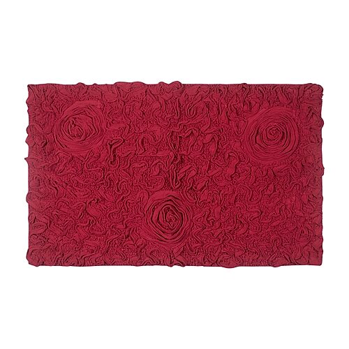Click here for Home Weavers Bell Flower Bath Rug  24 x 40 - Red prices