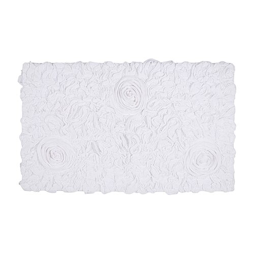 Click here for Home Weavers Bell Flower Bath Rug  24 x 40 - White prices