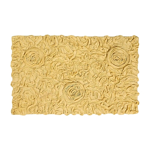 Home Weavers Inc Bellflower Quick Dry 24X40 Inch Bath Rug  One Size  Yellow