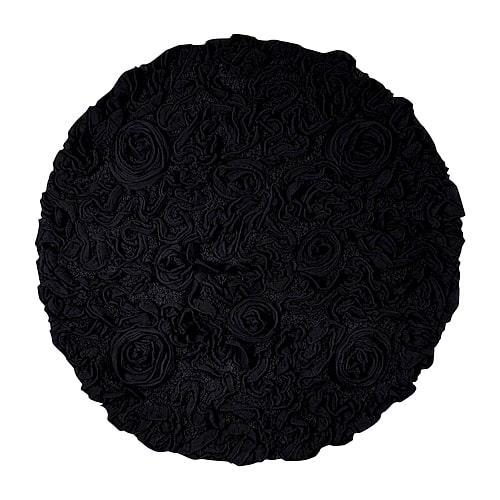 Home Weavers Bell Flower Bath Rug  30 Round - Black