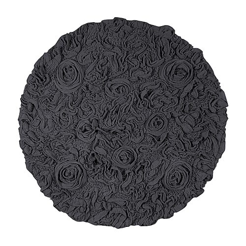 Home Weavers Bell Flower Bath Rug  30 Round - Grey