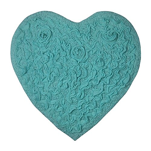 Click here for Home Weavers Inc Bellflower Heart Bath Rug  One Si... prices