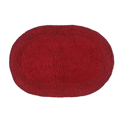 Home Weavers Double Ruffle Bath Rug  17 x 24 - Red