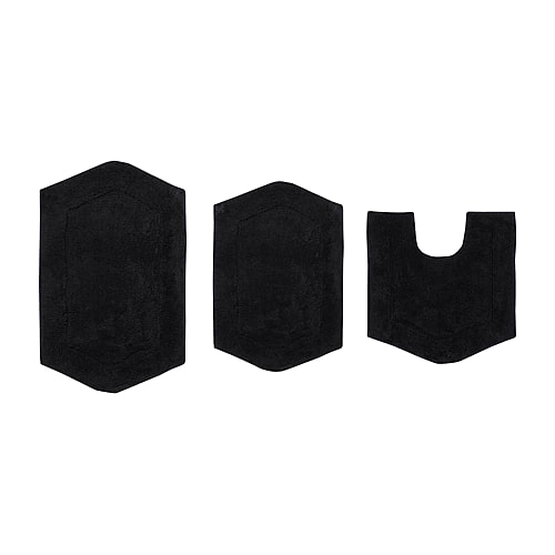 Click here for Home Weavers Waterford 3-Pc. Bath Rug Set - Black prices