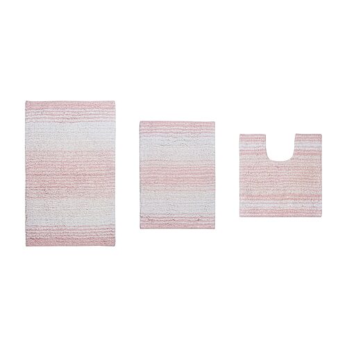 Home Weavers Inc Gradation 3-pc. Quick Dry Bath Rug Set  One Size  Pink