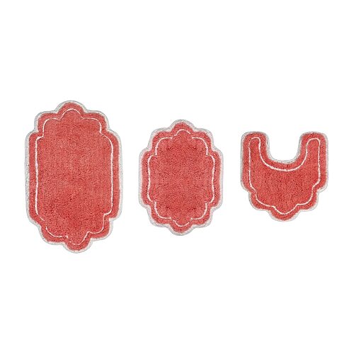 Home Weavers Allure Bathroom 3-Pc. Bath Rug Set - Coral