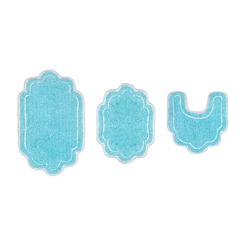 Home Weavers Allure Bathroom 3-Pc. Bath Rug Set - Turquoise