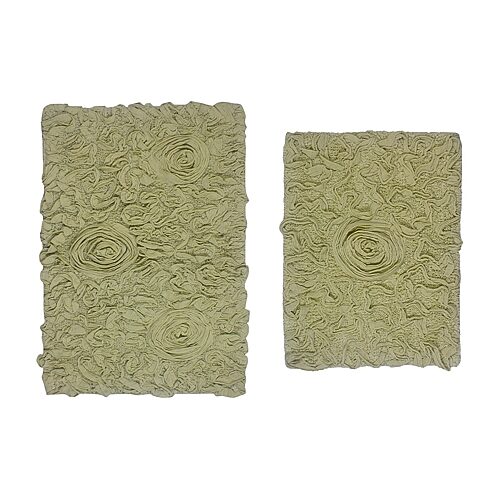 Click here for Home Weavers Bell Flower 2-Pc. Bath Rug Set - Gree... prices