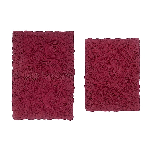 Click here for Home Weavers Bell Flower 2-Pc. Bath Rug Set - Red prices