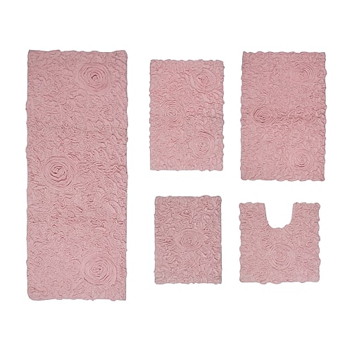 Home Weavers Bell Flower 5-Pc. Bath Rug Set - Pink