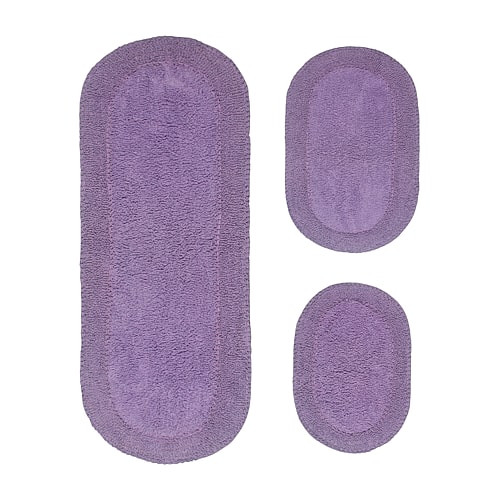 Home Weavers Double Ruffle 3-Pc. Bath Rug Set - Purple