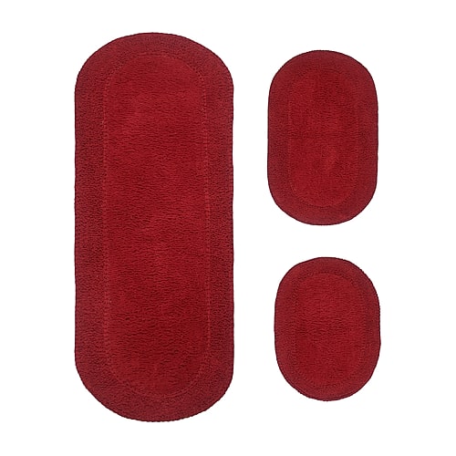 Click here for Home Weavers Double Ruffle 3-Pc. Bath Rug Set - Re... prices