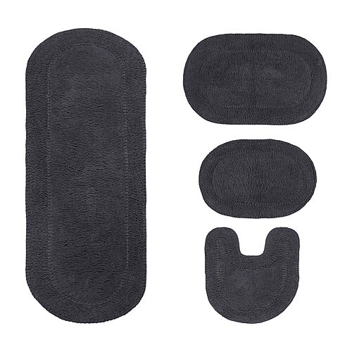 Home Weavers Double Ruffle 4-Pc. Bath Rug Set - Grey