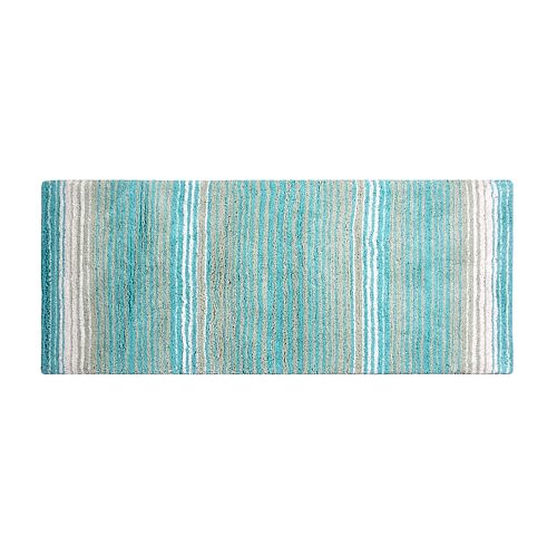 Home Weavers Inc Gradation Quick Dry 21X54 Inch Bath Rug  One Size  Blue