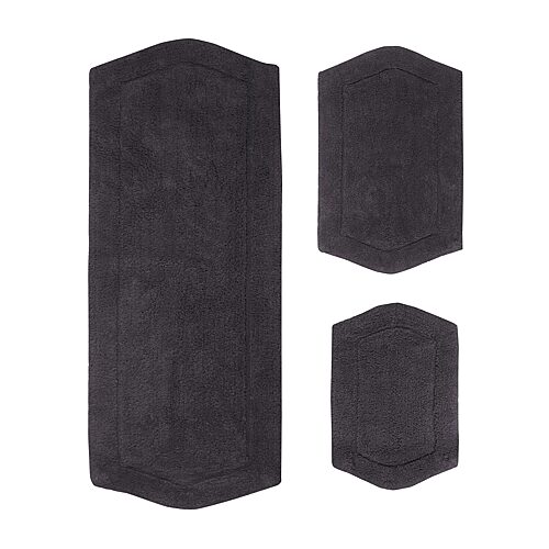 Home Weavers Waterford 3-Pc. Bath Rug Set - Grey