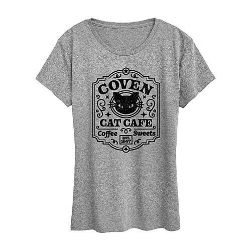Click here for Coven Cat Cafe Womens Crew Neck Short Sleeve Regul... prices
