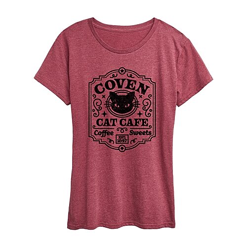 Click here for Coven Cat Cafe Womens Crew Neck Short Sleeve Regul... prices