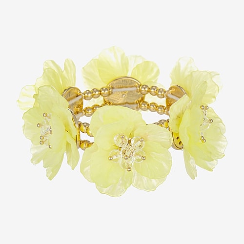 Click here for Bijoux Bar Gold Tone Womens Flower Stretch Bracele... prices