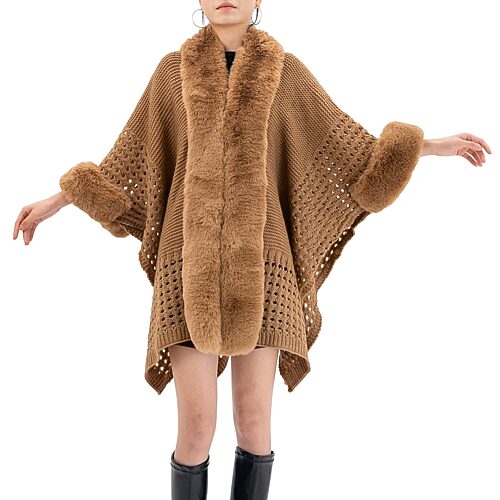 Click here for Karla Hanson Knit Ruana Womens Poncho  One Size  B... prices