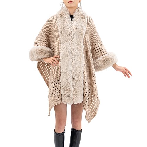 Click here for Karla Hanson Knit Ruana Womens Poncho  One Size  B... prices