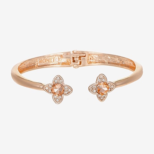 Click here for Monet Jewelry Womens Orange Clover Bangle Bracelet... prices