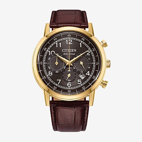 Click here for Citizen Classic Mens Brown Leather Strap Watch Ca4... prices