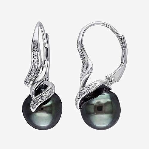 Click here for Genuine Black Tahitian Pearl & Diamond Accent Ster... prices