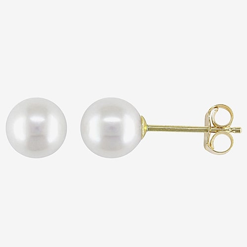 Click here for White Cultured Freshwater Pearl 14K Yellow Gold St... prices