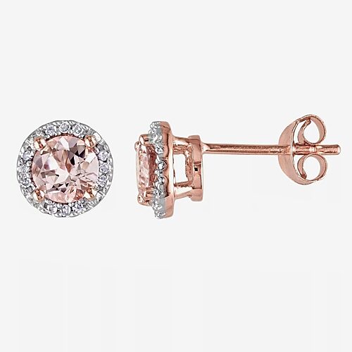 Click here for Pink Morganite & Diamond-Accent Stud Earrings  One... prices
