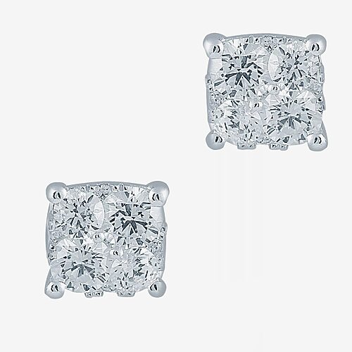 Click here for 1/2 CT. T.W. Natural White Diamond Sterling Silver... prices