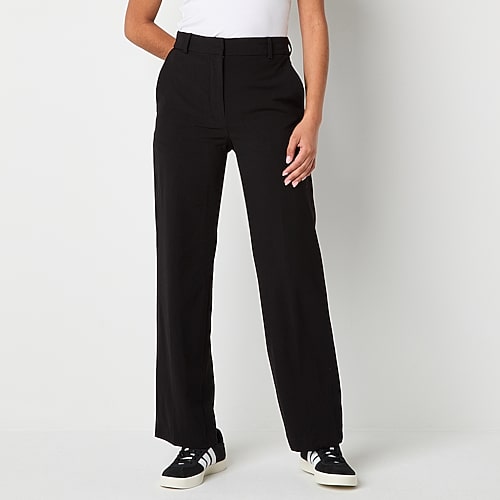 by&by Womens Juniors Wide Leg High Rise Trouser  2  Black