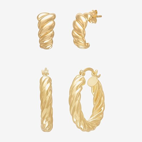 Click here for Silver Addiction Womens 14K Gold Over Silver 2 Pai... prices