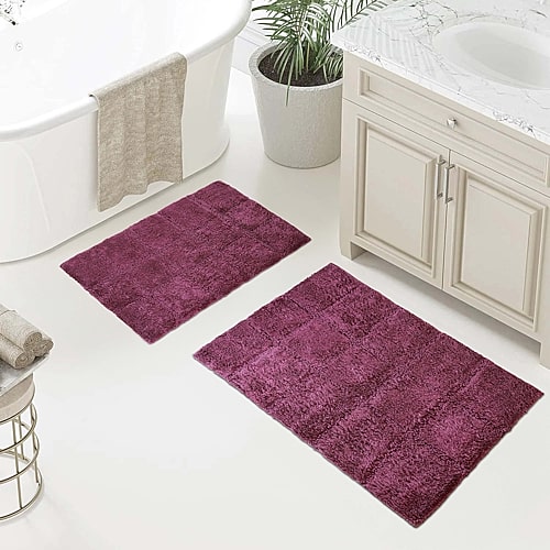 Click here for SUPERIOR Cotton Checkers 2-Pc Bath Bath Rug  One S... prices
