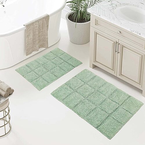 Click here for SUPERIOR Cotton Checkers 2-Pc Bath Bath Rug  One S... prices