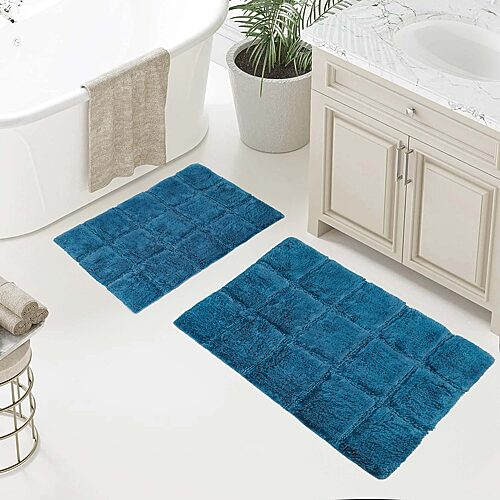 Click here for SUPERIOR Cotton Checkers 2-Pc Bath Bath Rug  One S... prices