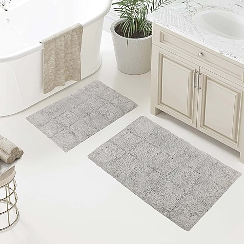 Click here for SUPERIOR Cotton Checkers 2-Pc Bath Bath Rug  One S... prices