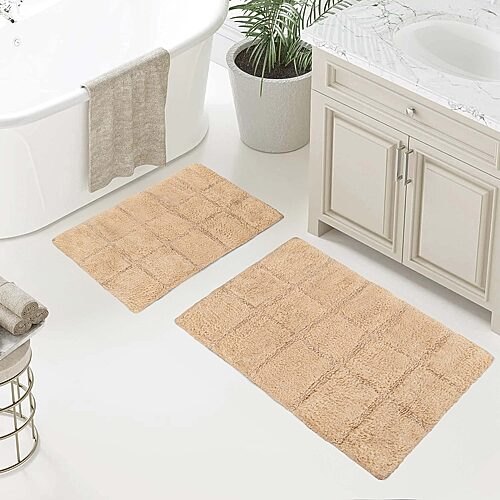 Click here for SUPERIOR Cotton Checkers 2-Pc Bath Bath Rug  One S... prices