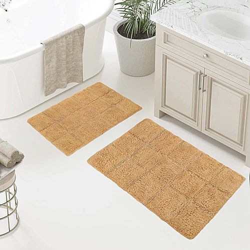 Click here for SUPERIOR Cotton Checkers 2-Pc Bath Bath Rug  One S... prices