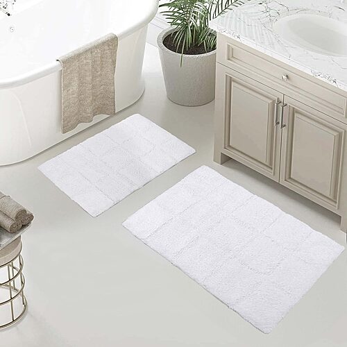 Click here for SUPERIOR Cotton Checkers 2-Pc Bath Bath Rug  One S... prices