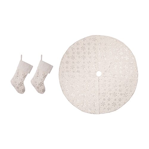 Click here for Glitzhome 2 White Plush Snowflake Christmas Stocki... prices