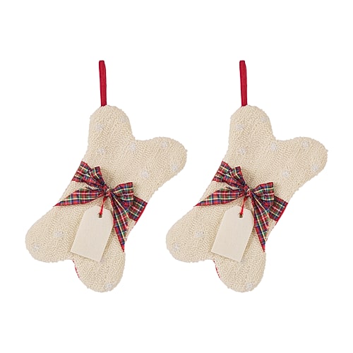 Click here for Glitzhome 12.5 Bone Shaped Hooked Christmas Stocki... prices