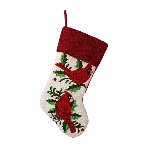 Click here for Glitzhome 21 Cardinal Hooked Christmas Stocking  O... prices