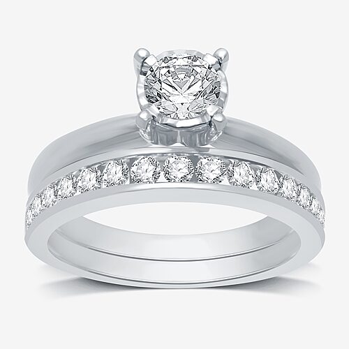 Click here for 1 CT. T.W. Natural Diamond Round Solitaire Bridal... prices