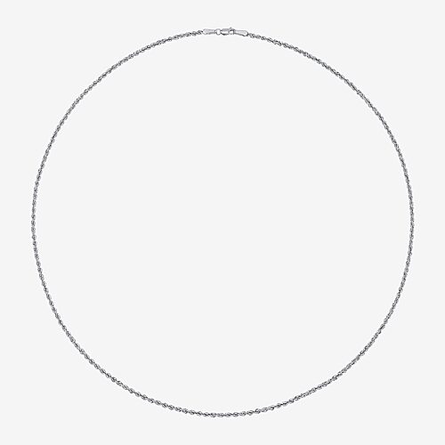 Click here for 10K White Gold 18-24 Inch Hollow Rope Chain Neckla... prices